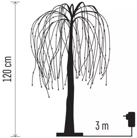 Emos DCTC04 Vánoční LED svítící stromek, 120 cm, venkovní i vnitřní, studená bílá