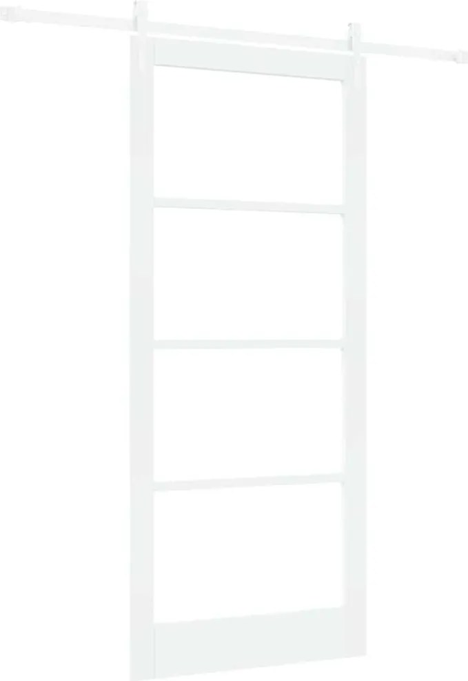 Posuvné dveře 93 x 211 cm Masivní borové dřevo a sklo Bílá 3332374