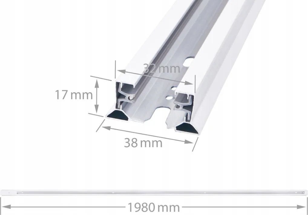 LED lišta 2m + 4x GU10 bodové světlo - sada