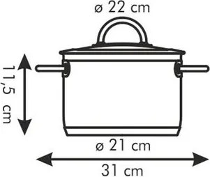 TESCOMA Kastrol VISION s poklicí ø 22 cm, 4,0 l