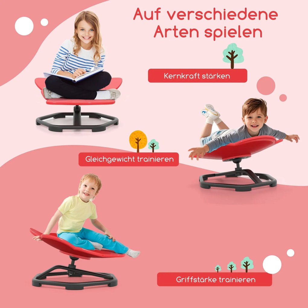 Costway Senzorické otočné křeslo Dětské 360° Dětské otočné křeslo Carousel