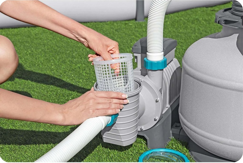 Bestway 58486 bazénové pískové čerpadlo s 11355 l/h a filtračními koulemi pro účinné čištění vody