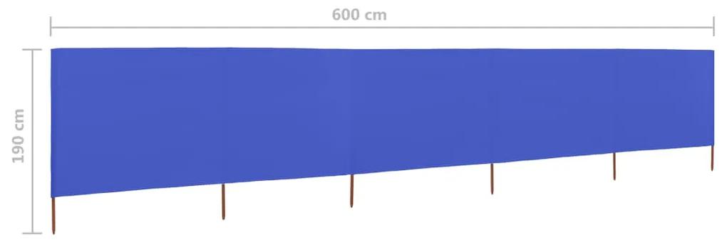 5dílná zástěna proti větru textil 600 x 160 cm azurově modrá - Default Title