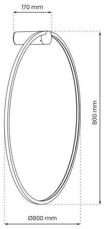 LED Nástěnné svítidlo SATURNO LED/46W/230V pr. 80 cm IP44 černá