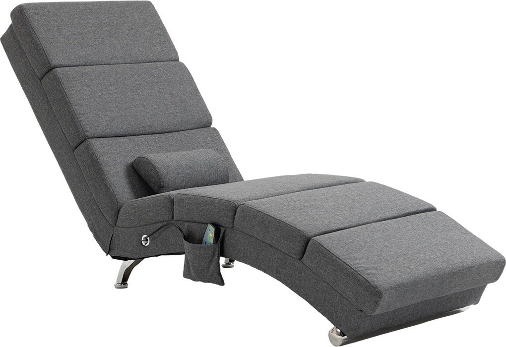 HOMCOM polohovací křeslo s masážní funkcí elektrické lounge křeslo masážní křeslo s vysokým opěradlem, dálkové ovládání, skládací TV křeslo s 5 režim…