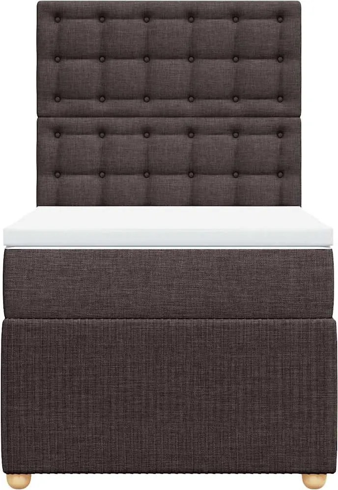 Box spring postel s matrací tmavě hnědá 90x200 cm textil 3291956