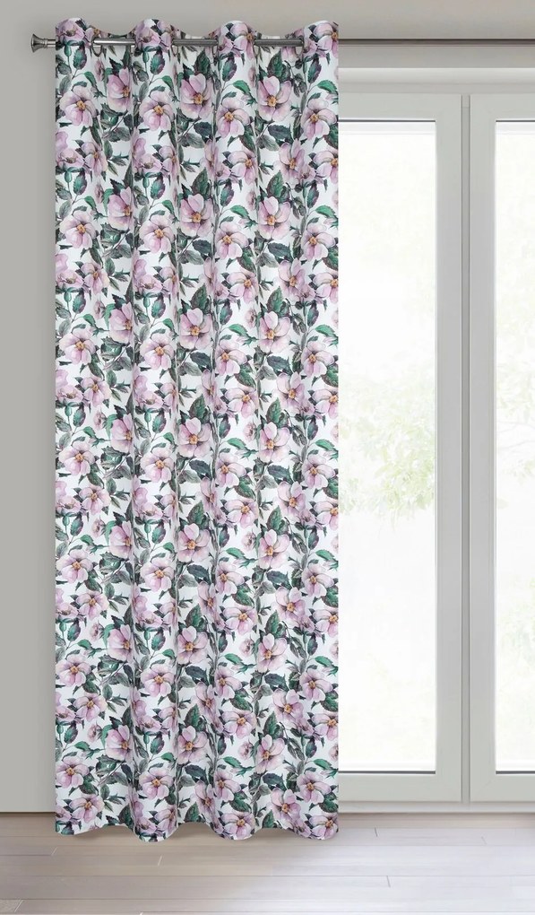 ZATEMŇOVACÍ ZÁVĚS NA KROUŽCÍCH SIMONA 140X250 CM VZOROVANÁ