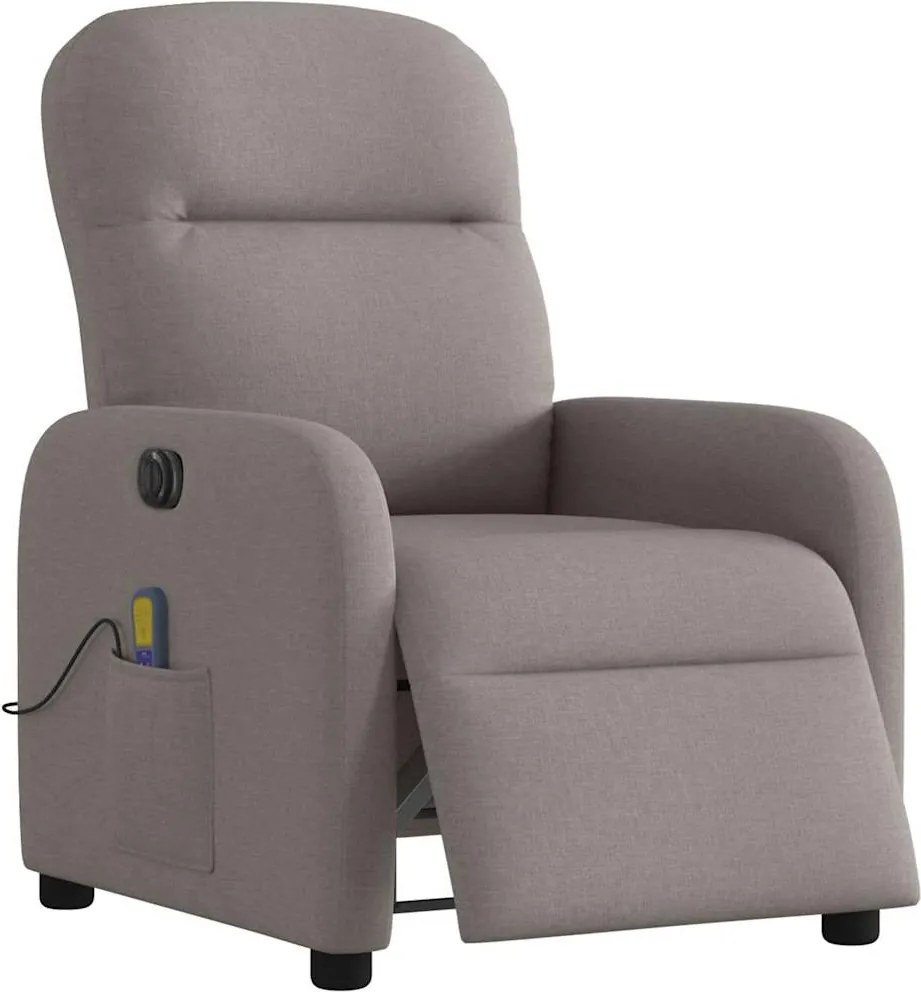 Elektrické masážní polohovací křeslo taupe textil 3302969