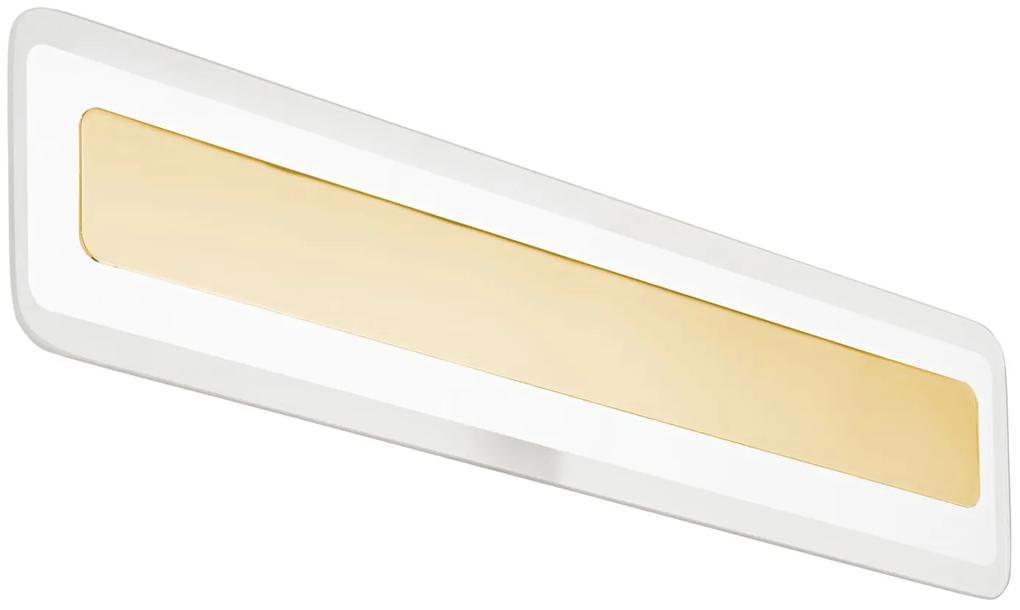 Linea Light 8888 Antille, nástěnné svítidlo z pískovaného skla a zlaté, 28W LED 3000K, délka 53cm
