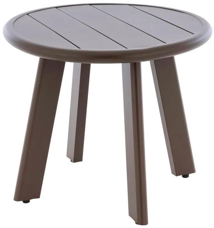 Garthen Kulatý hliníkový stolek, tmavě hnědý