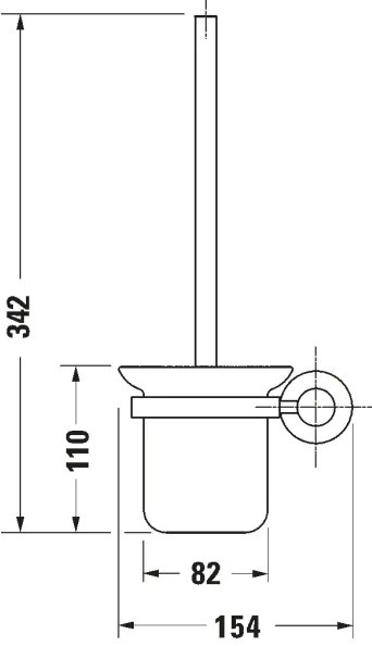 Duravit 99274600 - Nástěnná WC štětka D-CODE matná černá