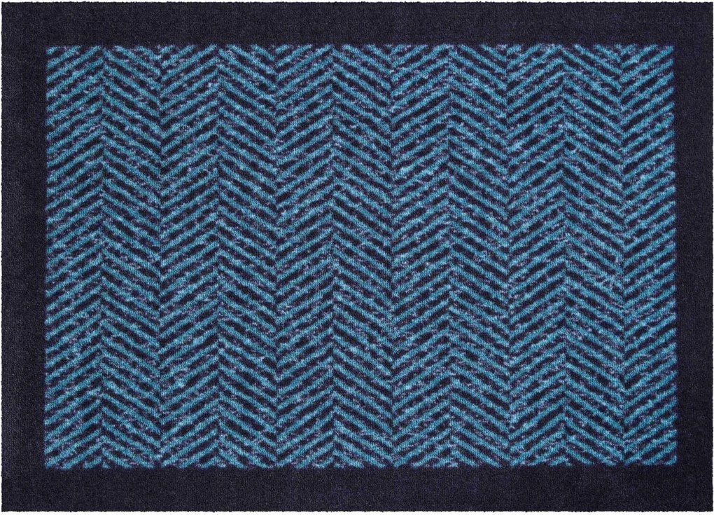 GRUND Rohožka do domácnosti HERRINGBONE modrá Rozměr: 50x70 cm