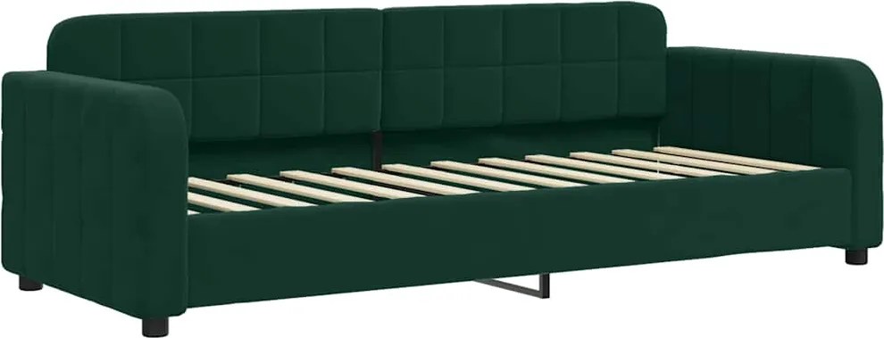 Válenda s přistýlkou a matracemi tmavě zelená 80 x 200 cm samet 3196948