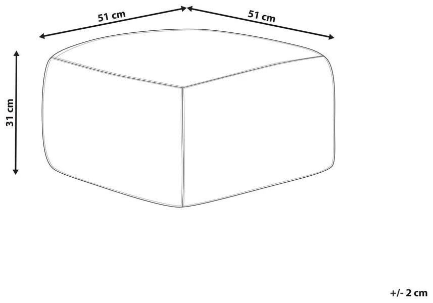 Jutový puf 50 x 50 x 30 cm vícebarevný URPAD Beliani