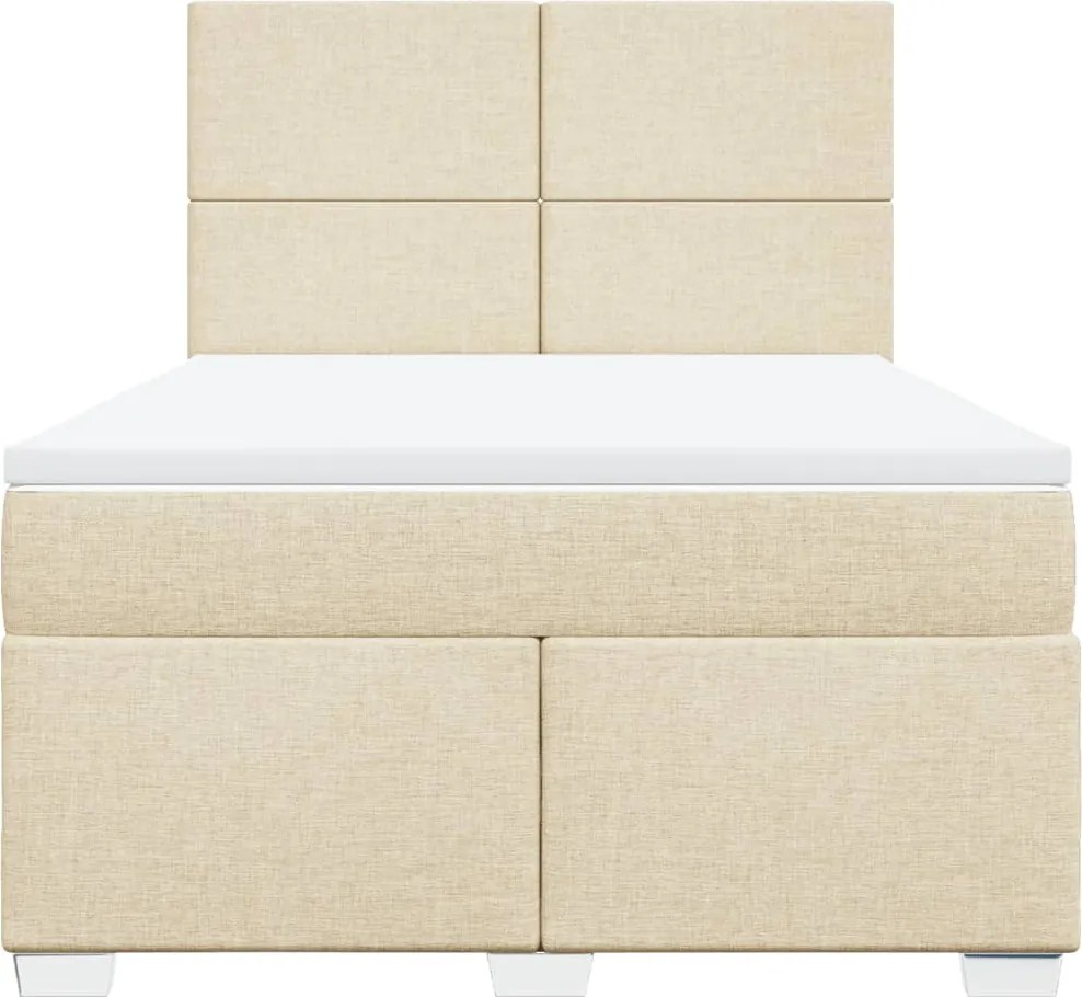 Box spring postel s matrací krémová 140x200 cm textil 3292809