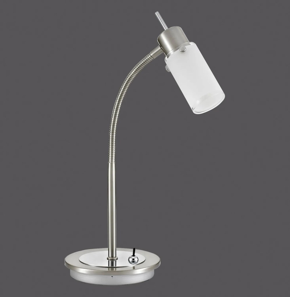 Just Light. Stolní LED lampa Max, 4W, 420lm, 3000K, ocelová, 14 x 31 x 37 cm
