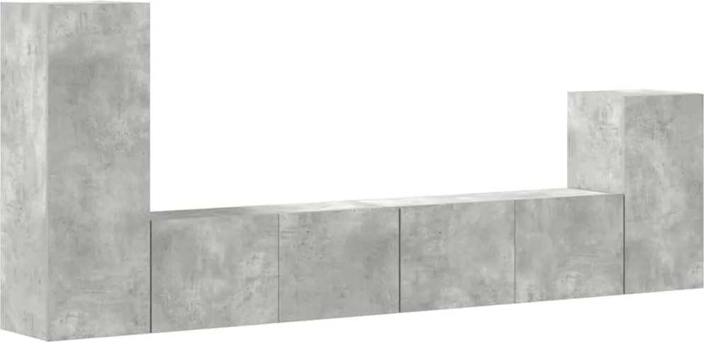 4dílný set TV skříněk betonově šedý kompozitní dřevo 3114625