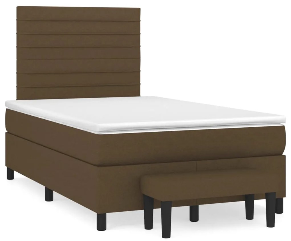 Box spring postel s matrací tmavě hnědá 120x190 cm textil,  3270365