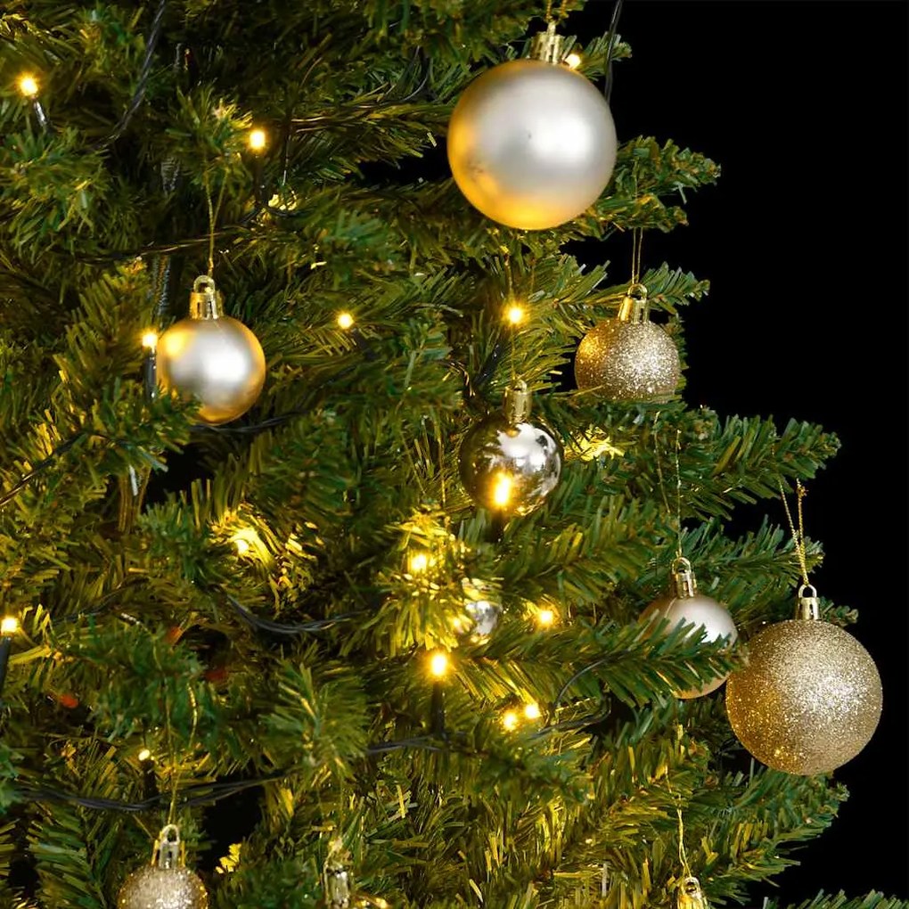 Umělý sklápěcí vánoční stromek se 150 LED a koulemi 150 cm 3210094