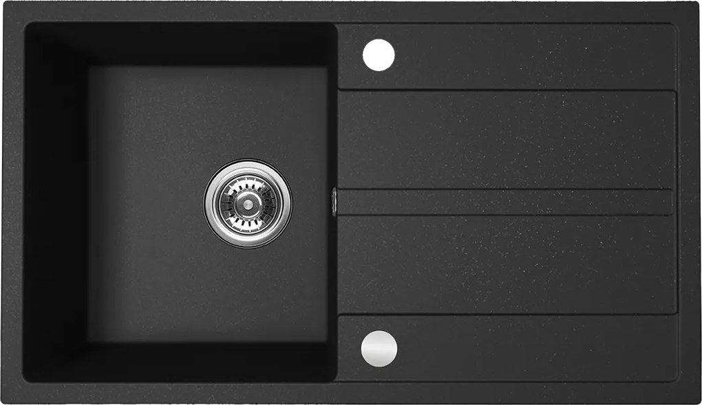 Kuchinox Viti, 1-komorový granitový dřez 760x440x175 mm + sifon, černá skvrnitá, LAV-SBX_711Y