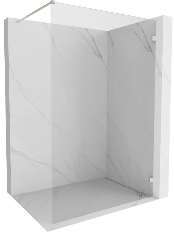 Mexen Lunar sprchová stěna pravá 60 x 200 cm, 8mm čiré sklo, broušená ocel, 830-060-000-97-00-P