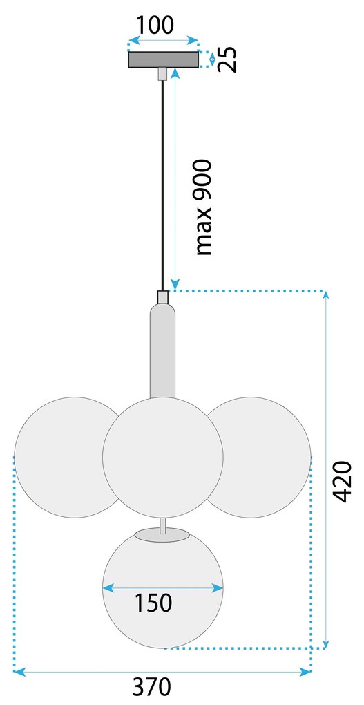 Toolight Moderní závěsné osvětlení Pyramid APP1574-5CP