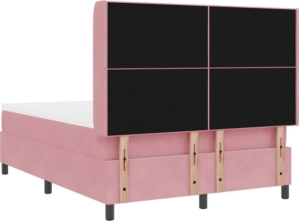 Postel s boxspringem s čelo Růžová 160 x 200 cm samet 3342019