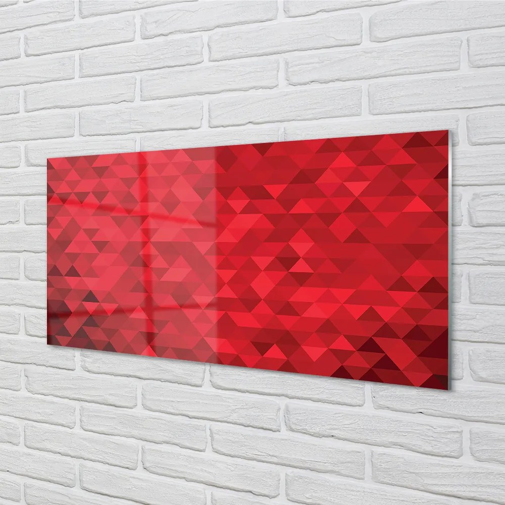 akrylový obraz Červené vzor trojúhelníky 125x50 cm