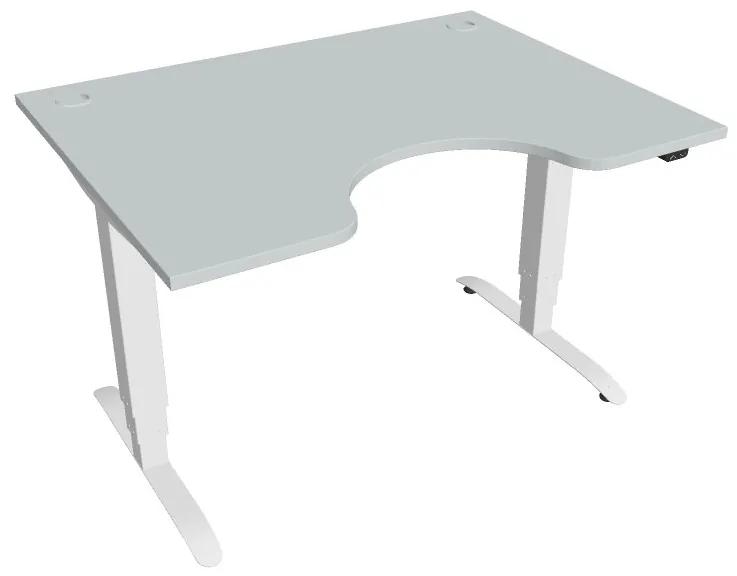 Hobis Motion Elektr. nastavitelný stůl 120x90 - HOBIS ERGO MOTION MSE 3 1200 Dekor stolové desky: šedá, Barva kovové podnože: bílá