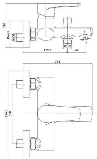 Cersanit S951-346 - Vanová baterie MODUO lesklý chrom