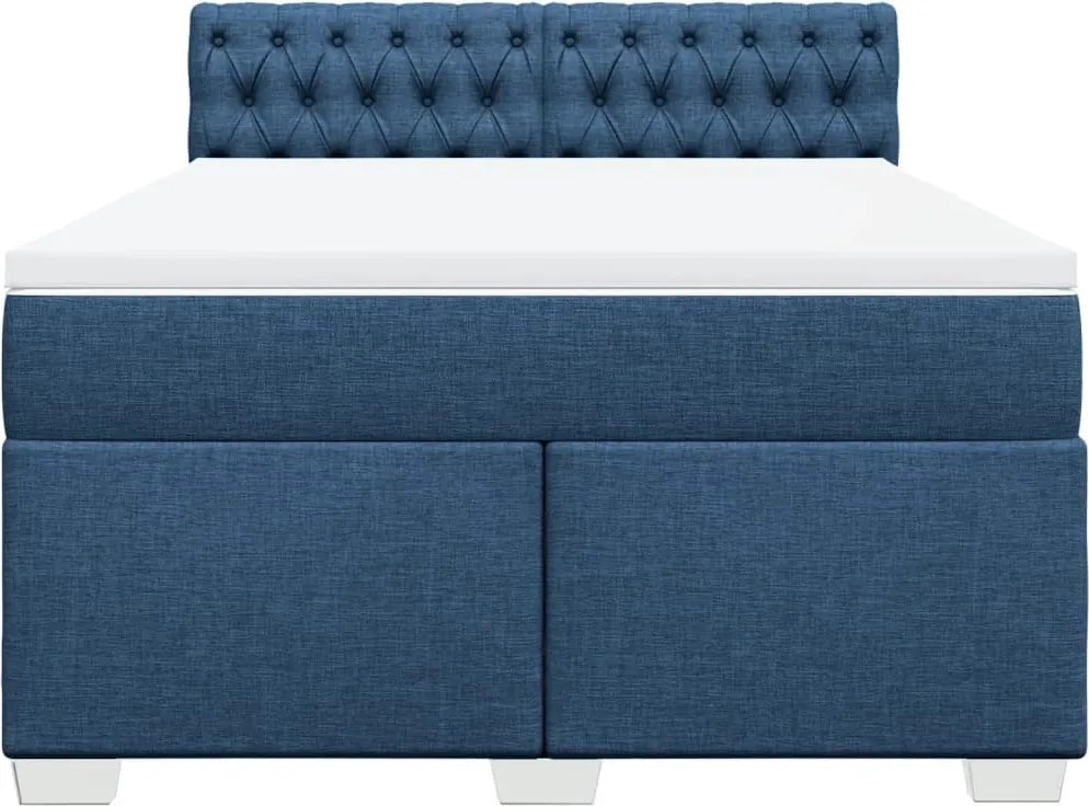 Box spring postel s matrací modrá 140x200 cm textil 3285924