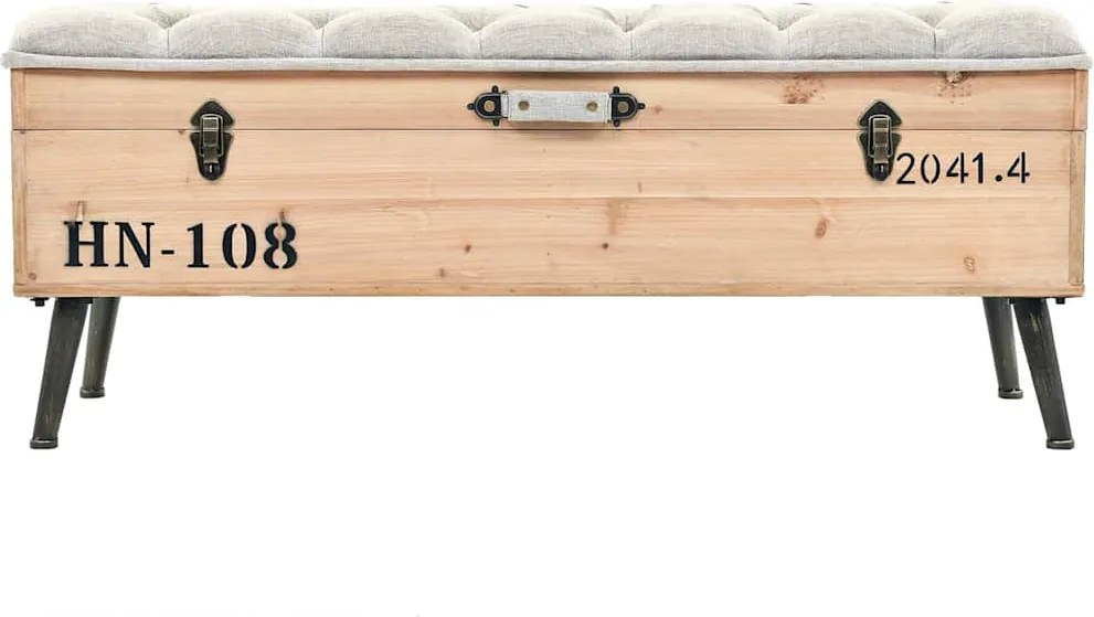 Úložná lavice 110 cm masivní jedlové dřevo 339294