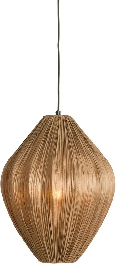 Hnědé závěsné svítidlo s textilním stínidlem ø 12 cm Verita – Light & Living