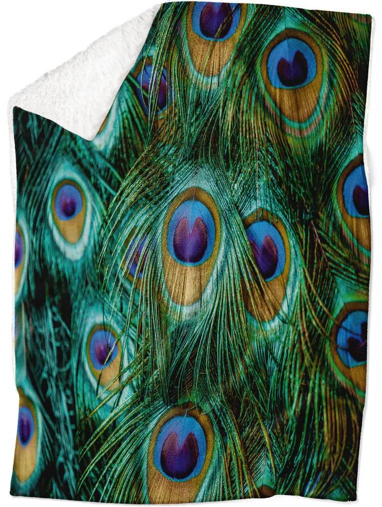 IMPAR Fleecová deka Paví oko 150x120 cm (Rozměr : 150 x 120 cm, Podšití beránkem: ANO)
