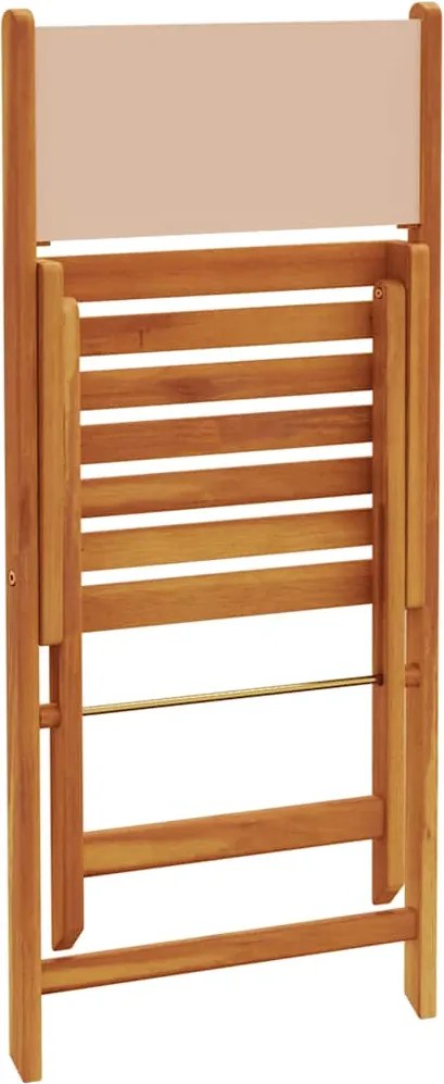 3dílný bistro set béžový textil a masivní dřevo 3281871