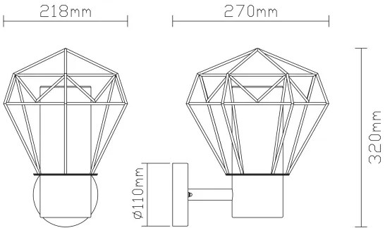 Globo 31355 - Venkovní nástěnné svítidlo HORACE 1xE27/15W/230V IP44