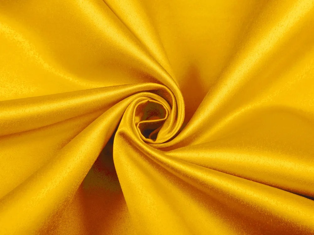 Biante Saténový kulatý ubrus polyesterový Satén LUX-014 Kanárkově žlutý Ø 130 cm