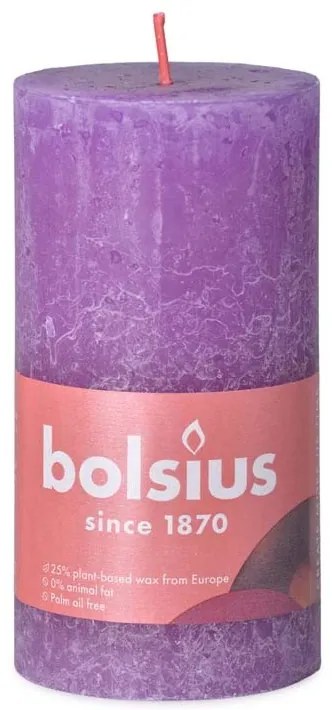 Bolsius Rustic Shine Válec 68x130mm Vibrant Violet, fialová svíčka