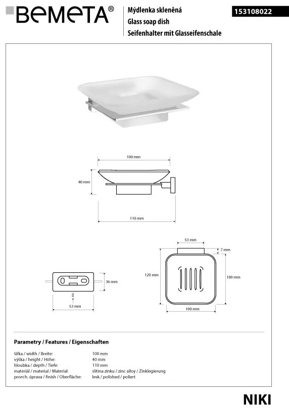 Bemeta Design NIKI: Mýdlenka - 153108022