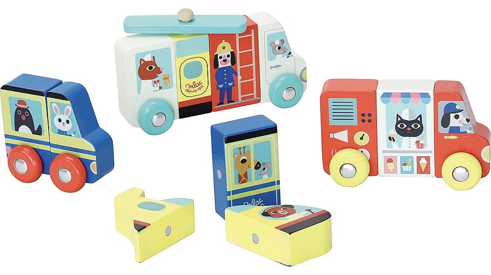 Vilac Dřevěné magnetické puzzle Záchranáři