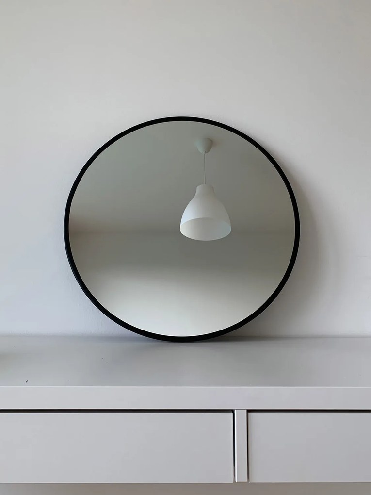 Villa Collection, Nástěnné kulaté zrcadlo Mirror Black 50 cm | černá