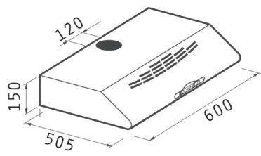 Pyramis 65041701 - Digestoř STANDARD HOOD 60 cm černá