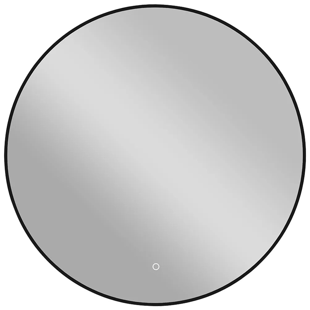 CERANO - Koupelnové LED zrcadlo Velo, kovový rám - černá matná - Ø 80 cm