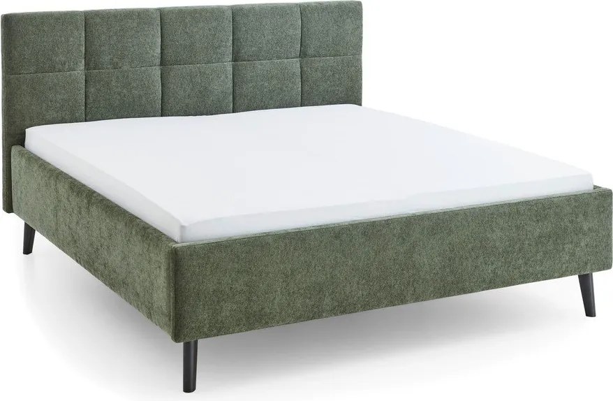 Khaki čalouněná dvoulůžková postel bez roštu 180x200 cm Nova – Meise Möbel