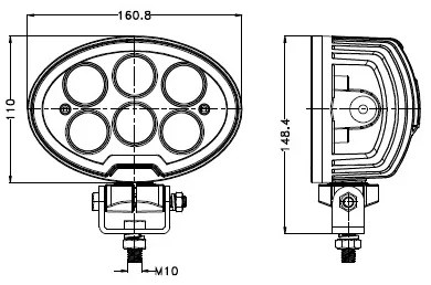 LED Bodové svítidlo pro automobil BLACK LED/60W/10-30V IP69 5700K oválný