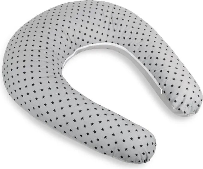 Bellatex Kojicí polštář s povlakem na zip Šedá 180 cm, po obvodu
