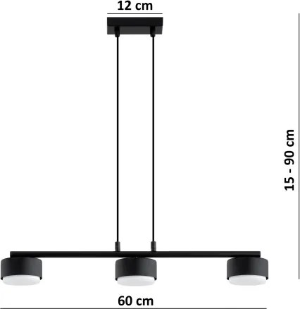 Brilagi - LED Lustr na lanku MONO 3xGX53/30W/230V černá