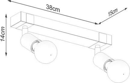 Stropní svítidlo SOLLUX ZUCA 2 černé E27 2x15W bez žárovky SL.1296