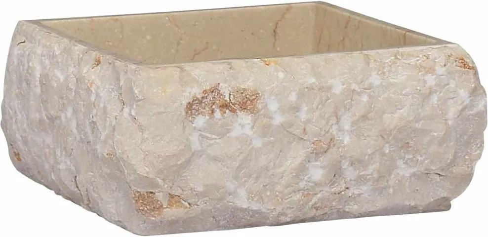Umyvadlo krémové 30 x 30 x 13 cm mramor 149174