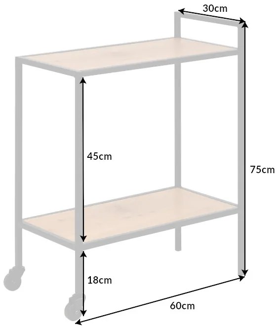 Designový servírovací vozík Maille 60 cm divoký dub